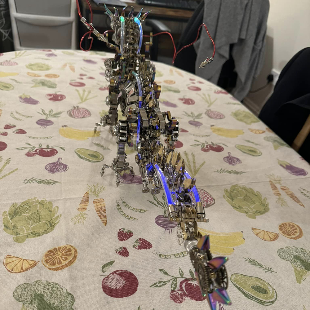 1300PCS 3D Metal DIY Realistic Chinese Dragon Model Kit Ancient Mythic ...