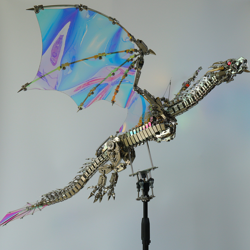 3D large metal mechanical dragon model puzzle model mythical creature ...