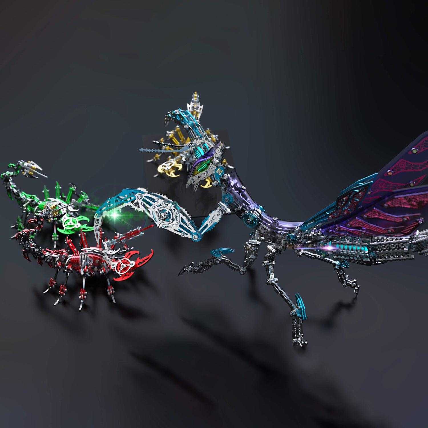 3D Metal Mechanical Mantis 1200PCS Puzzle Model Kit Insect Series ...