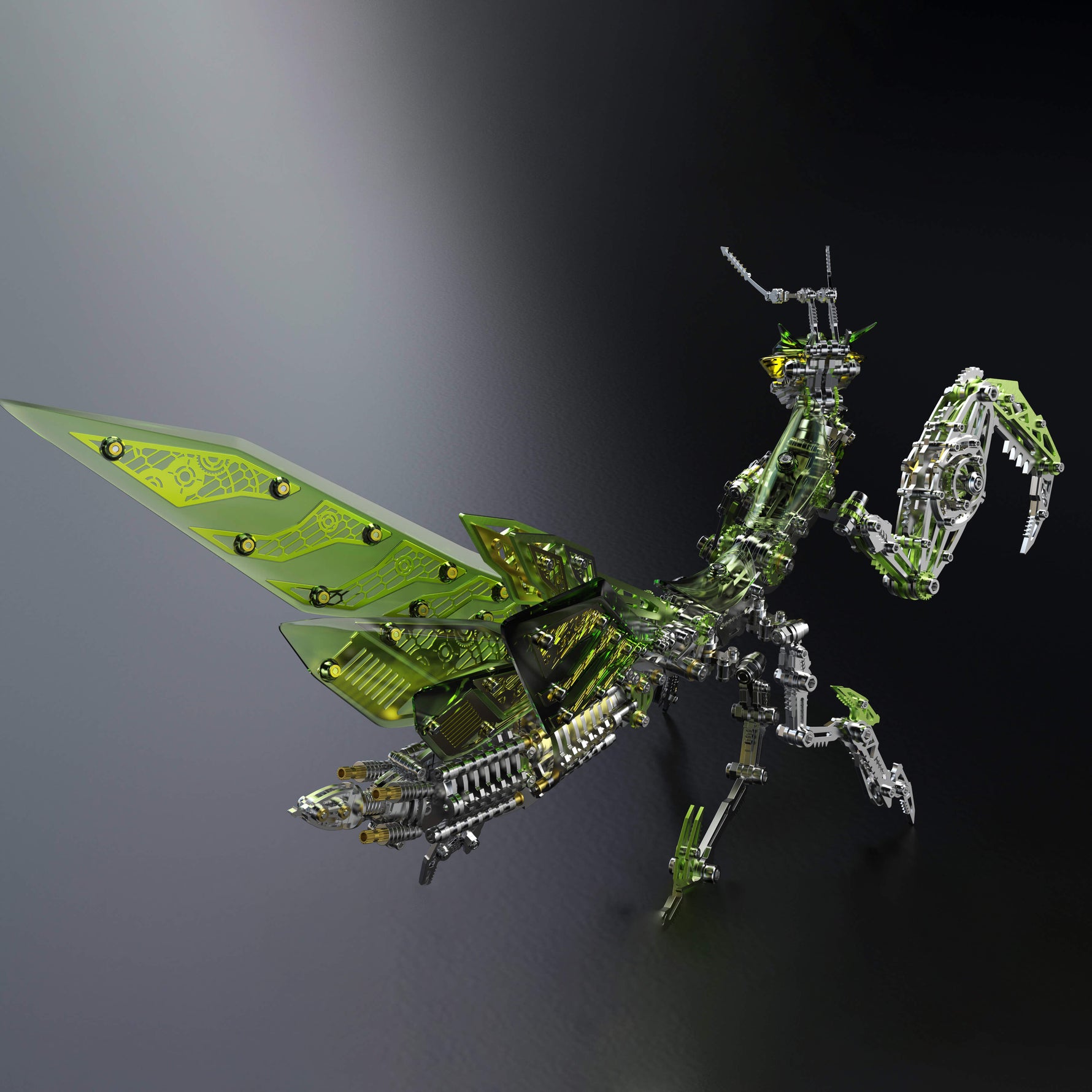 3D Metal Mechanical Mantis 1200PCS Puzzle Model Kit Insect Series ...