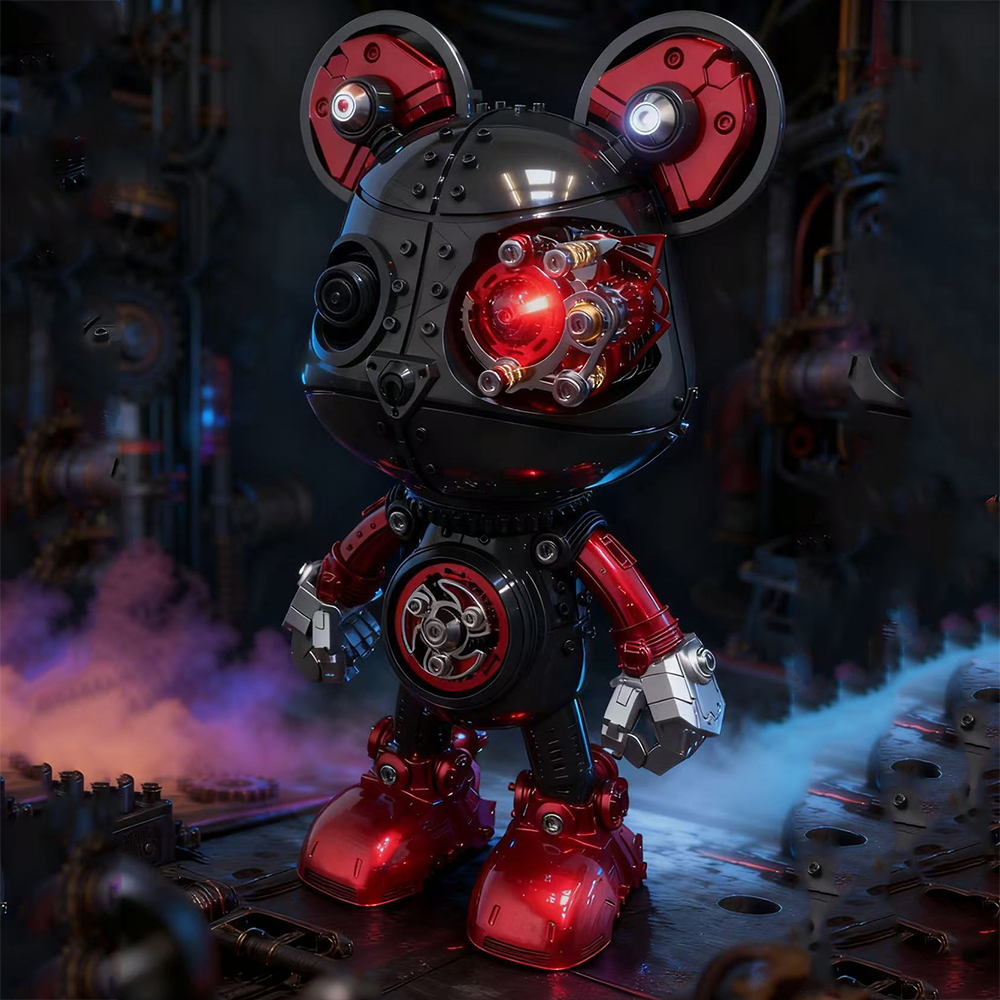 Cyberpunk Mecha Bear 3D Metal Assembly Model Kit – metalkitor