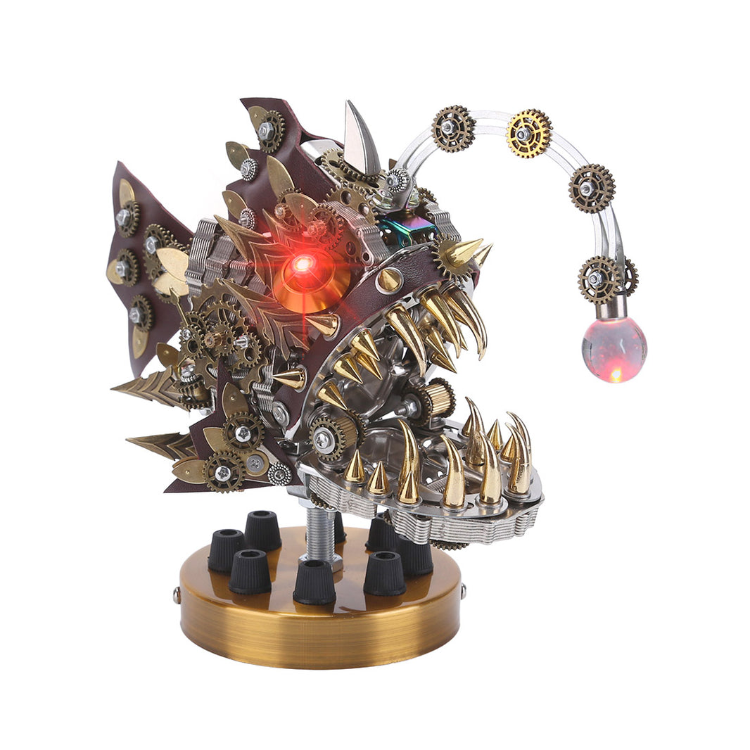 Steampunk Anglerfish 3D Metal Puzzle Model Kit with Base – metalkitor