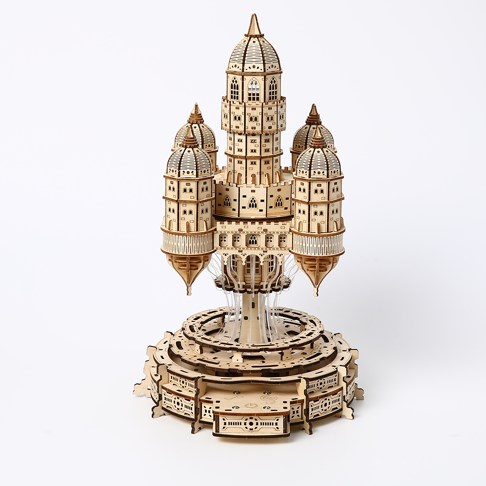 Steampunk Floating Castle 3D Wooden Puzzle Model Kit – metalkitor