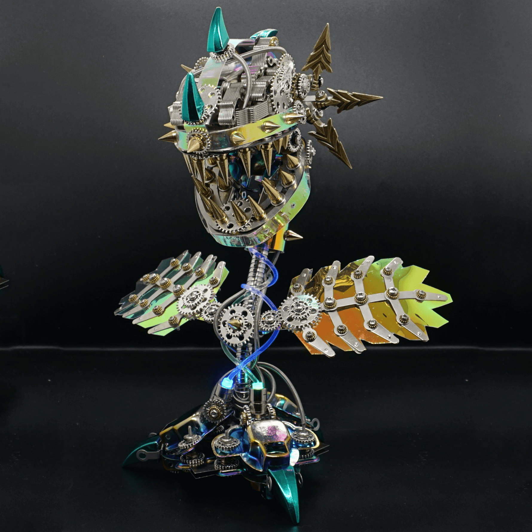 Steampunk Realistic Cannibal Flower with open mouth metal puzzle model ...