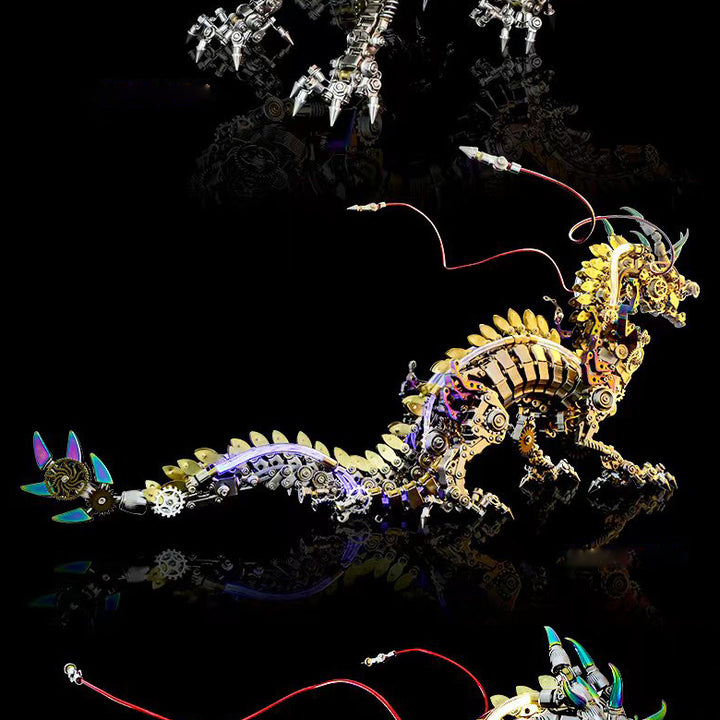 1300PCS 3D Metal DIY Realistic Chinese Dragon Model Kit Ancient Mythic ...