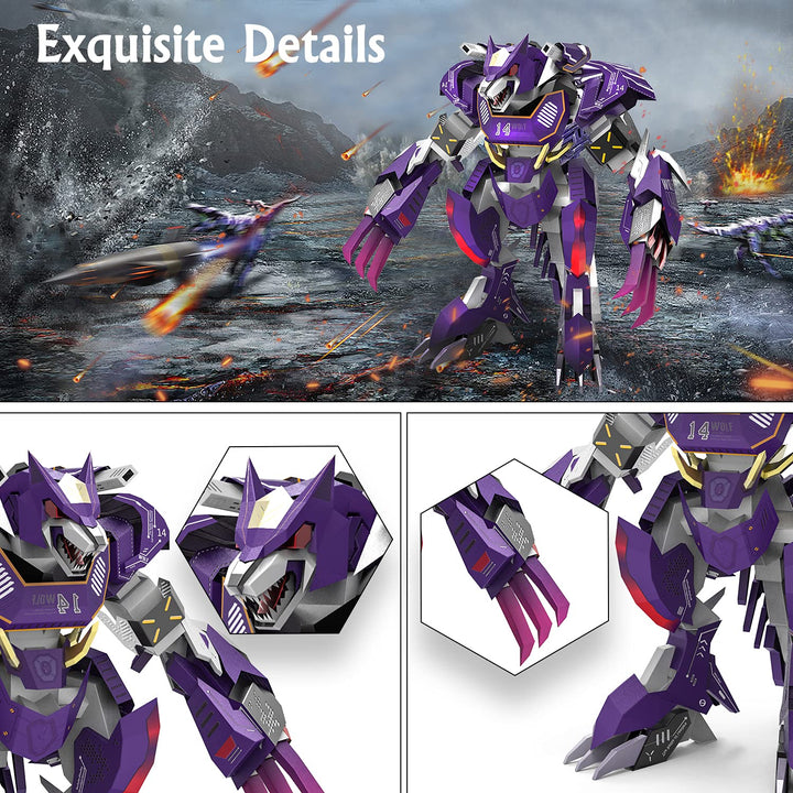 3D Metal Mechanical Wolf Metal Earth DIY Model Kits – metalkitor