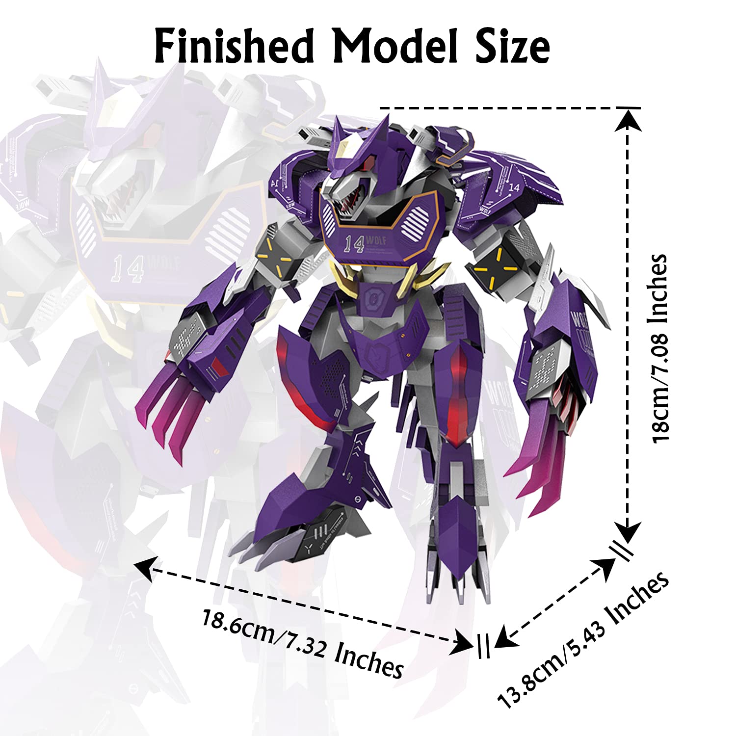 3D Metal Mechanical Wolf Metal Earth DIY Model Kits – metalkitor