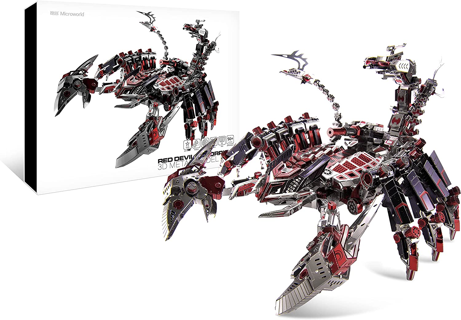 3D Metal Mechanical Red Devils Scorpion Model Kits DIY Art Craft Gift ...