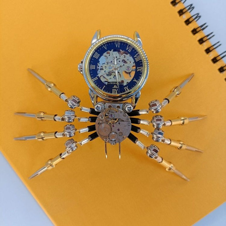 Steampunk DIY Assembly 3D Metal Mechanical Spider Clock Model Kit ...
