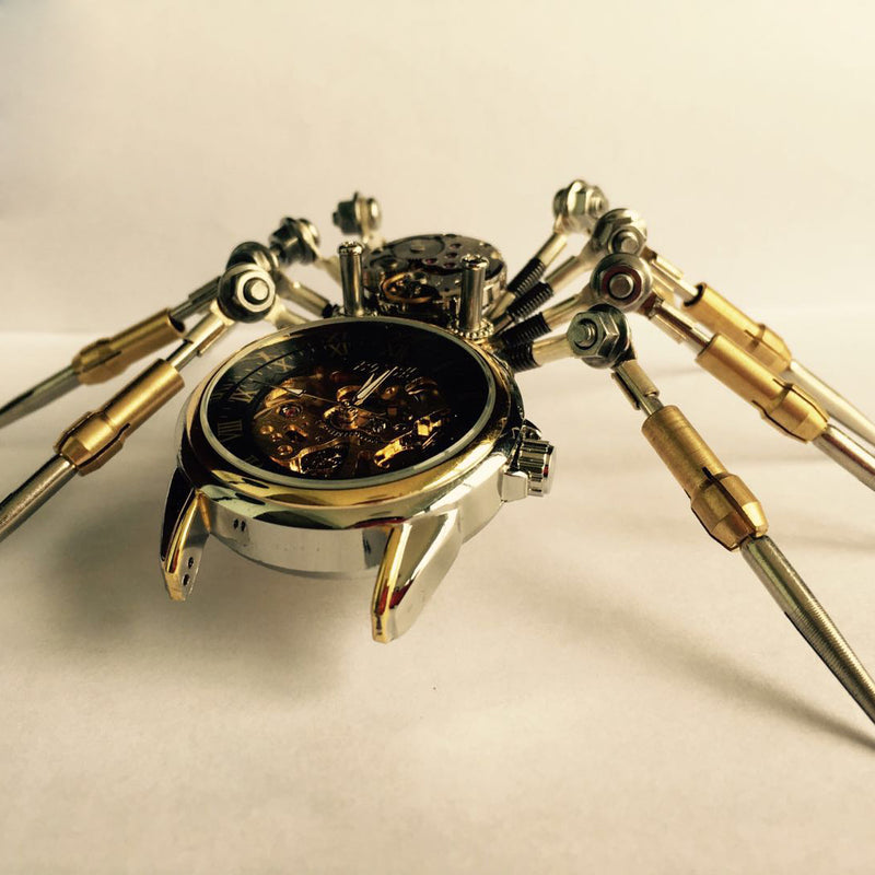 Steampunk DIY Assembly 3D Metal Mechanical Spider Clock Model Kit – metalkitor