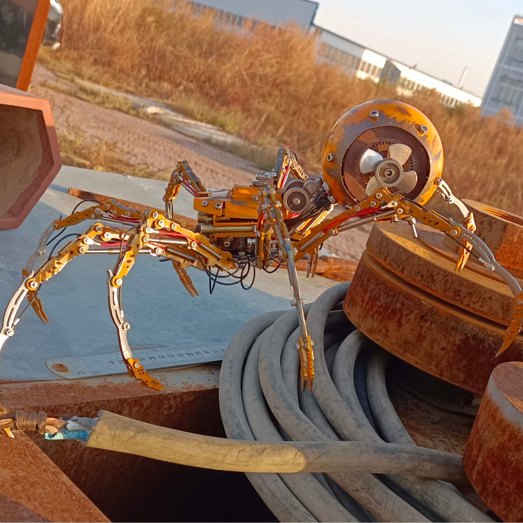 Steampunk DIY Battle Damaged Spider Metal Puzzle 3D Model Kit – metalkitor