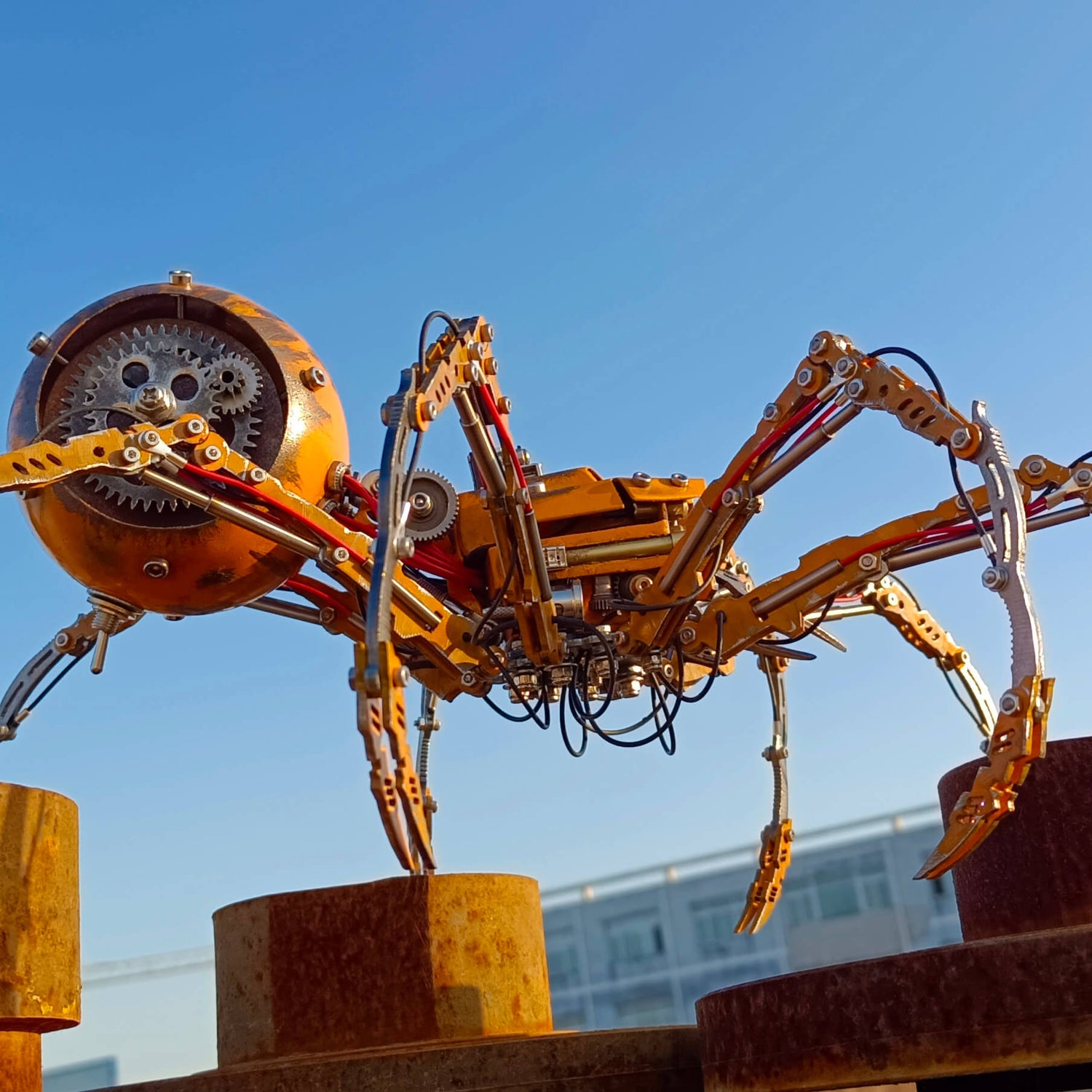 Steampunk DIY Battle Damaged Spider Metal Puzzle 3D Model Kit – metalkitor