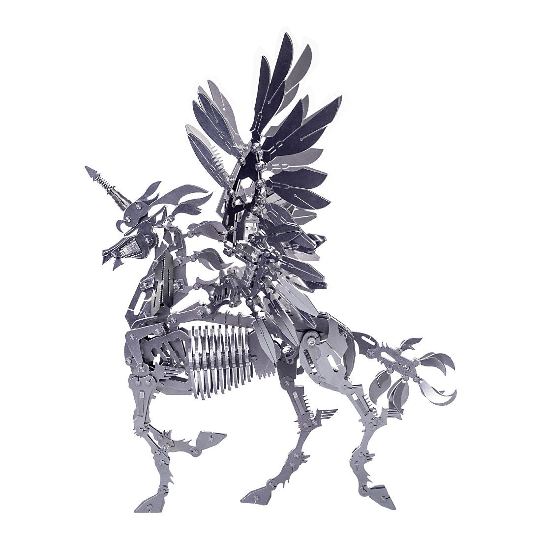DIY 3D Assembly Metal Large Unicorn with Wing Puzzle Model – metalkitor